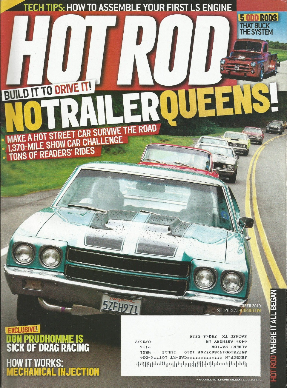 HOT ROD 2010 OCT - HILBORN, V12 DEUCE, LS1 VOLVO, LS7 PACER, '57 CHEVY ...