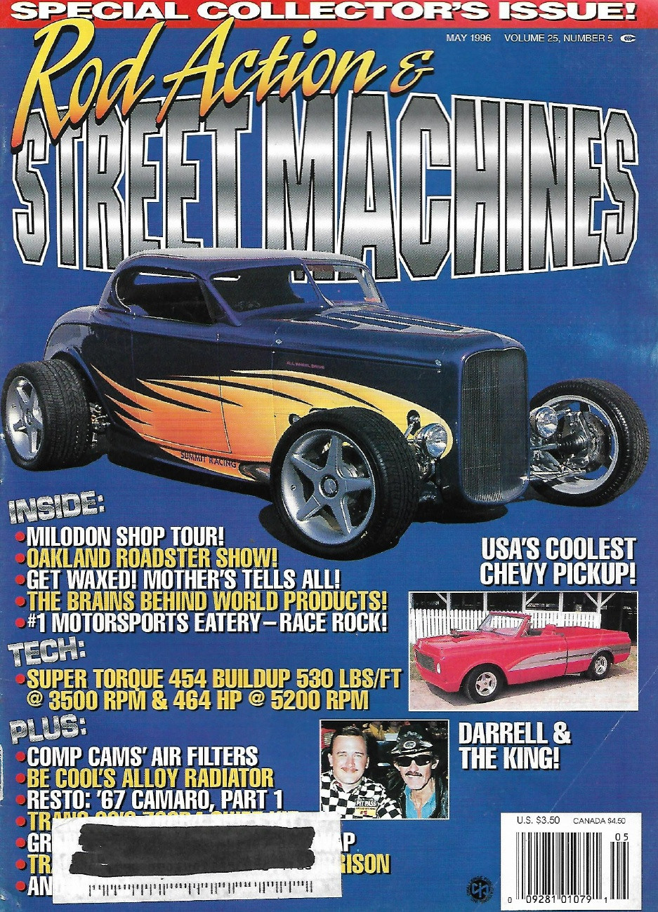 ROD ACTION & STREET MACHINES 1996 MAY - MILDOON SHOP, 'RESTO CAMARO '67 ...