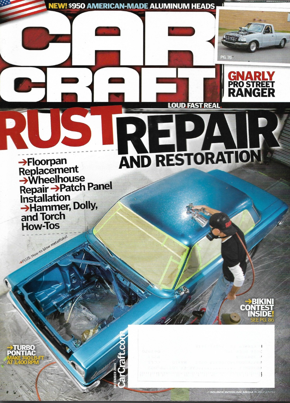 CAR CRAFT 2009 DEC - RUST/REPAIR/RESTORE, FLOORPANS, WHEELHOUSE, HAMMER ...