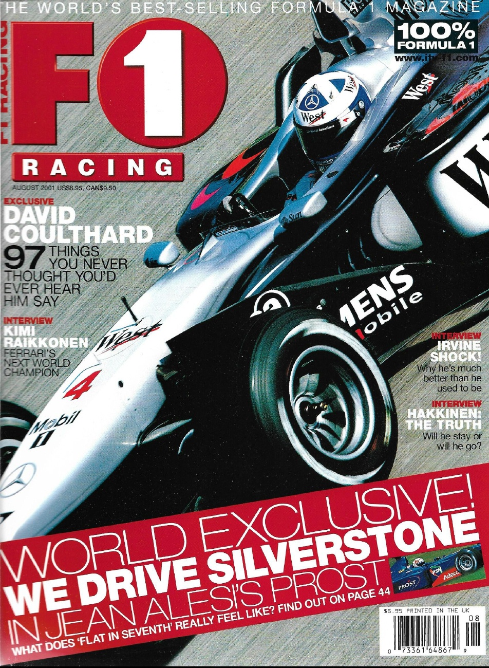 F1 RACING 2001 AUG - RAIKKONEN,HAKKINEN,JORDAN/RAHAL,BENETTON ...