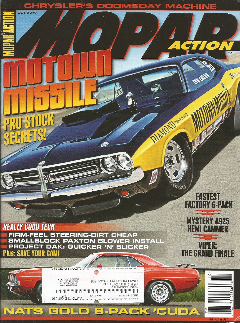 MOPAR ACTION 2010 AUG - NEW S&M HEMI CUDA, MOPAR PRO STOCK HISTORY ...