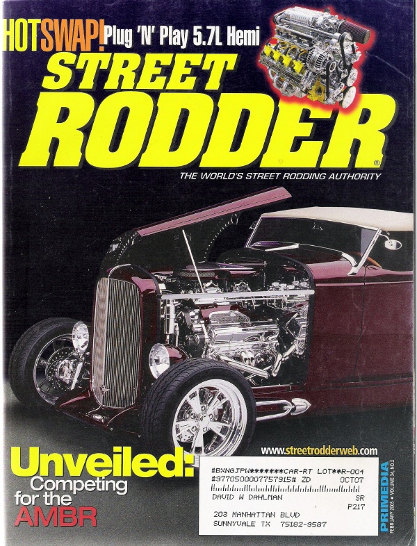 STREET RODDER 2005 FEB - DEUCE TANK INTO A MODEL, 5.7L HEMI FOR YOUR ...