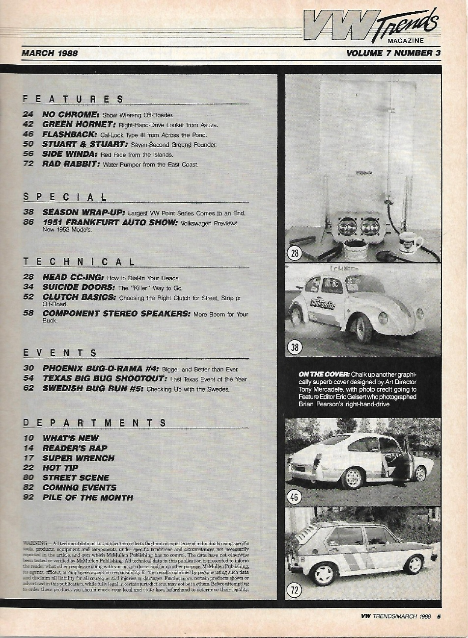 VW TRENDS 1988 MAR - HEAD CC-ing, GETTING THE RIGHT CLUTCH* - VW TRENDS ...