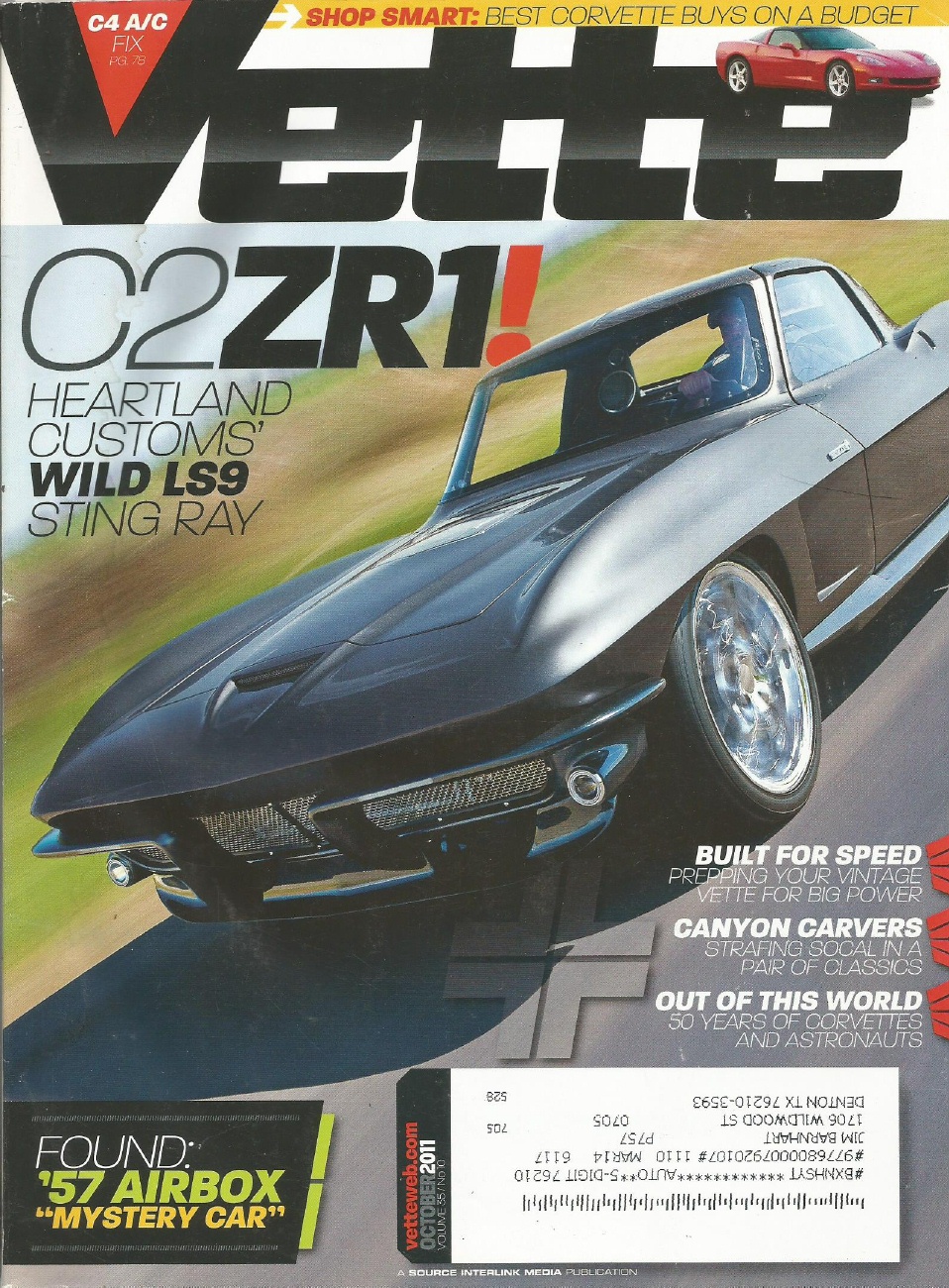 VETTE 2011 OCT - SUPER RARE AIRBOX, 62+LS7, ASTRONAUTS, LS9 STING RAY ...