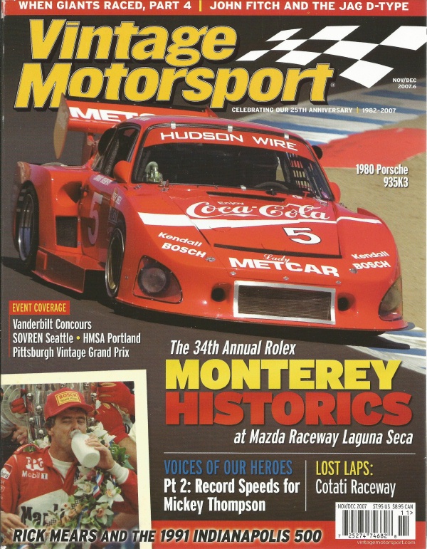 VINTAGE MOTORSPORT 2007 NOV - PORSCHE 935K3, FITCH’s JAG XKD507, COTATI ...